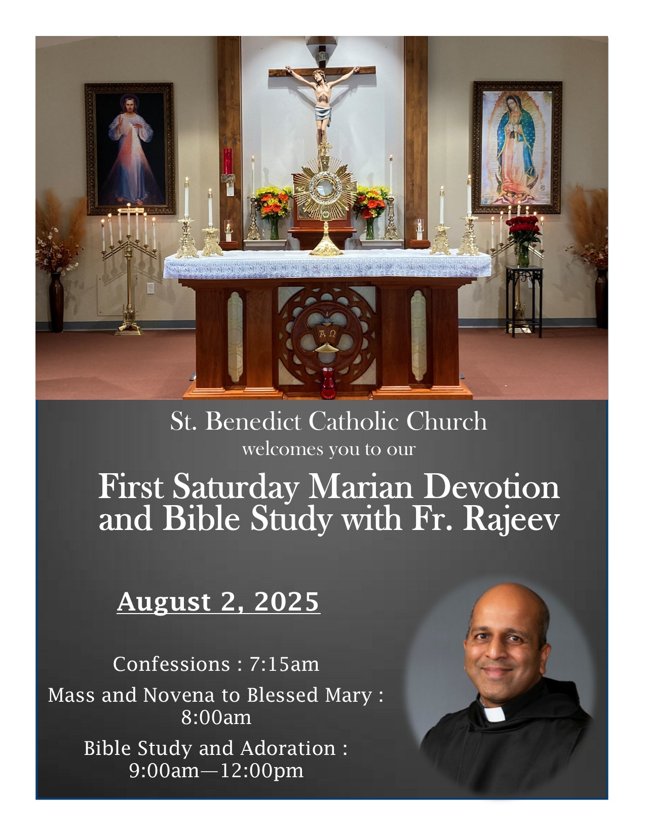 First Saturday Marian Devotion and Bible Study with Fr. Rajeev