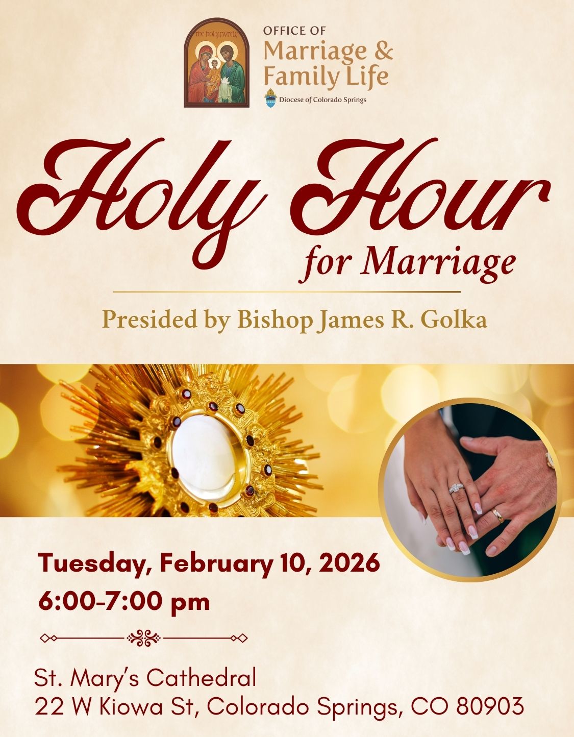 Holy Hour for Marriage presided by Bishop James R. Golka