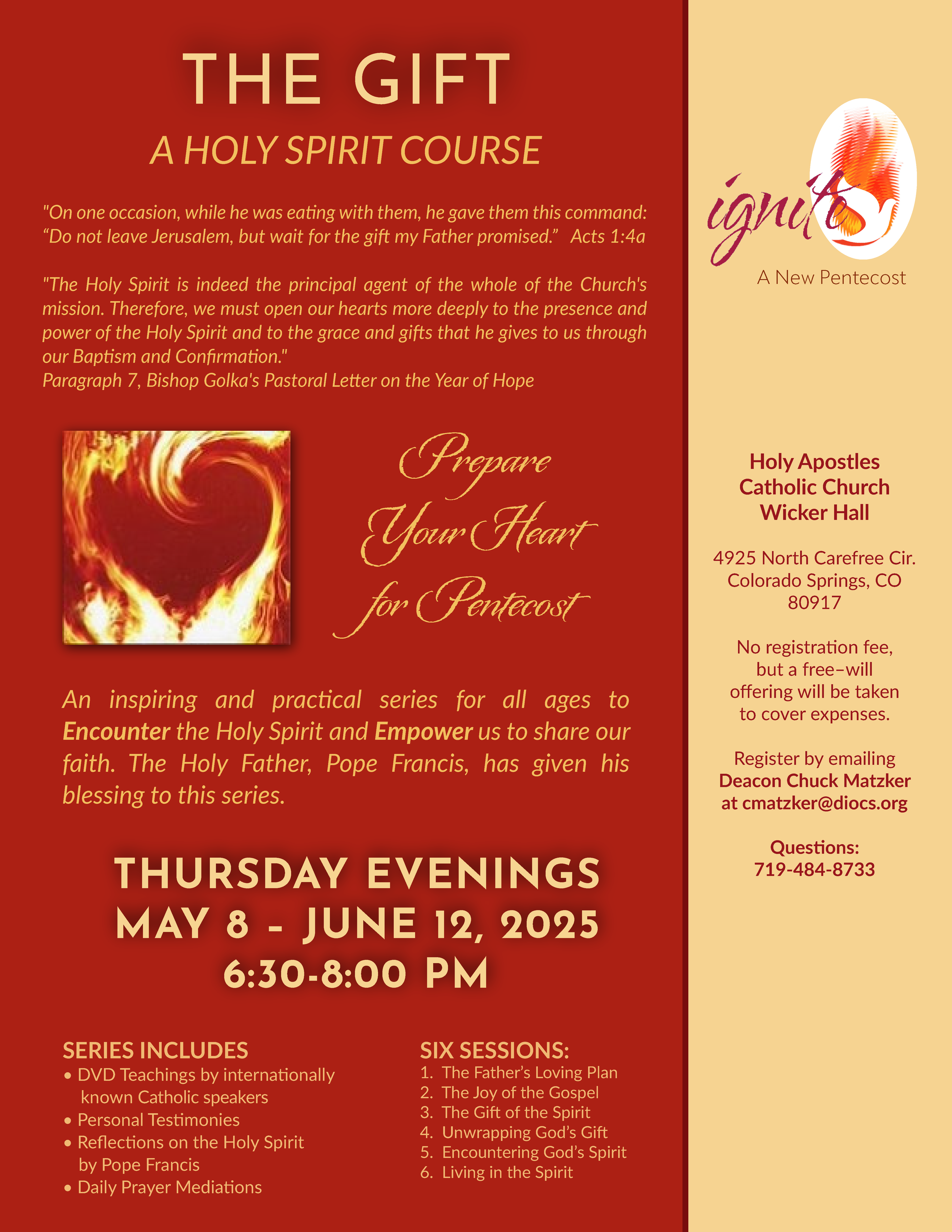 Six week series on the Holy Spirit to be offered at Holy Apostles ...